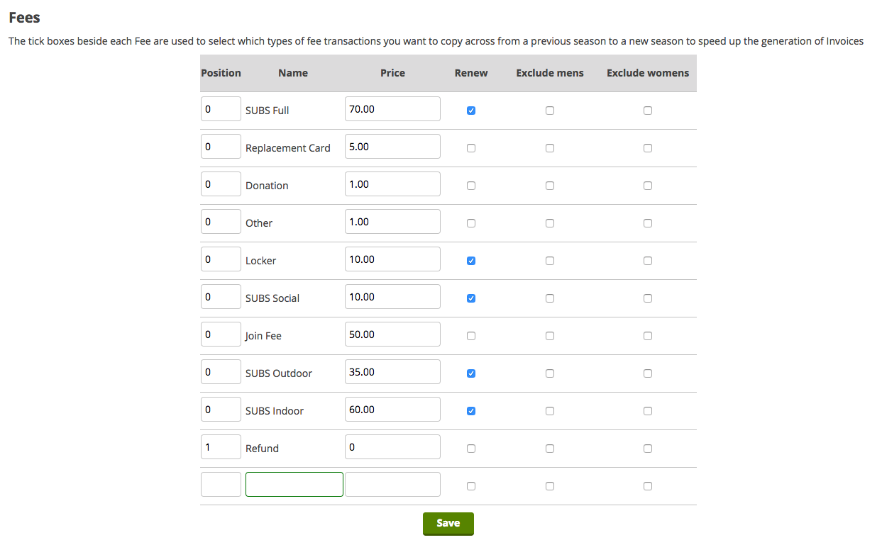 Adding and editing Fees (Fee Types) – Bowlr