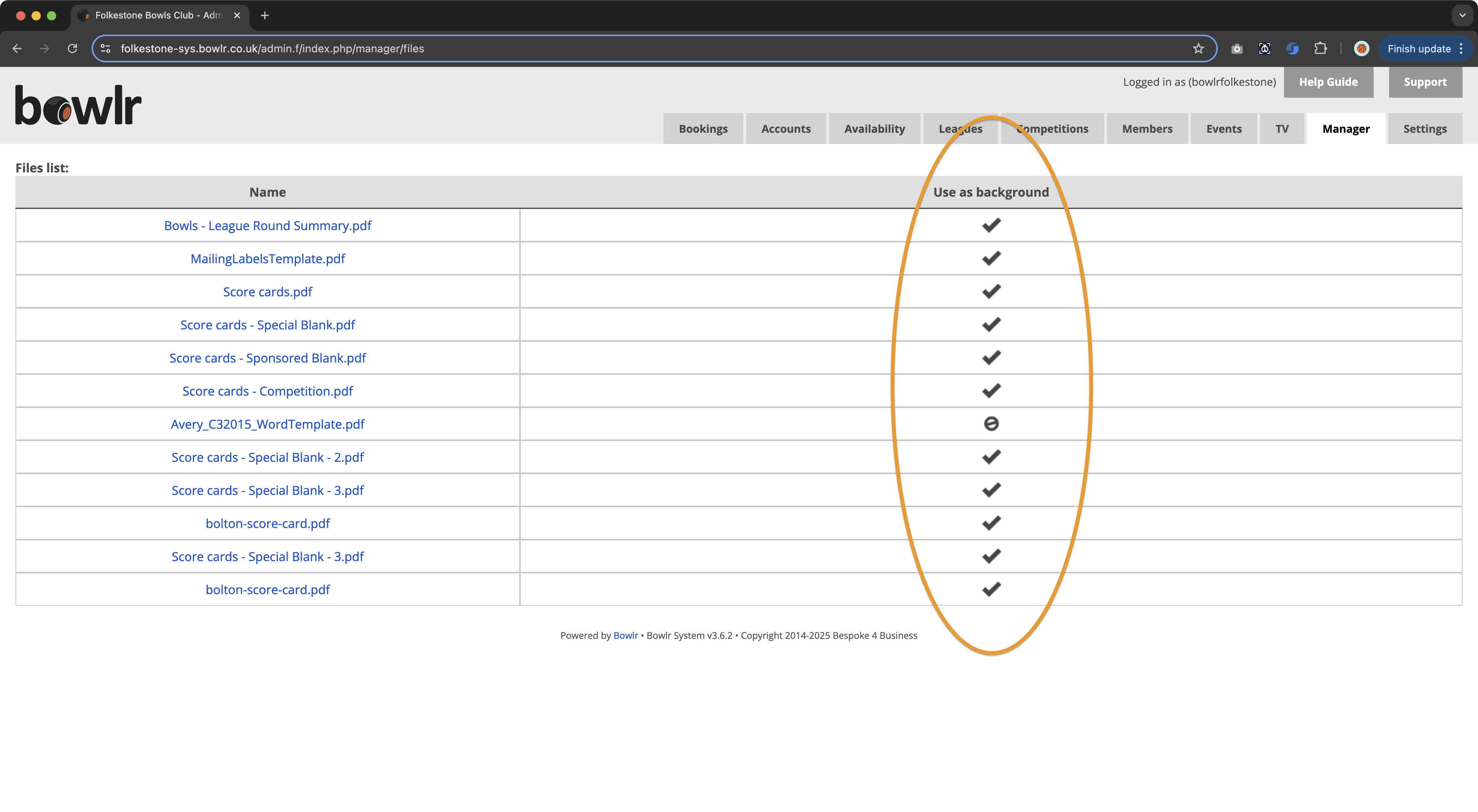 Using alternative Score Card templates – Bowlr